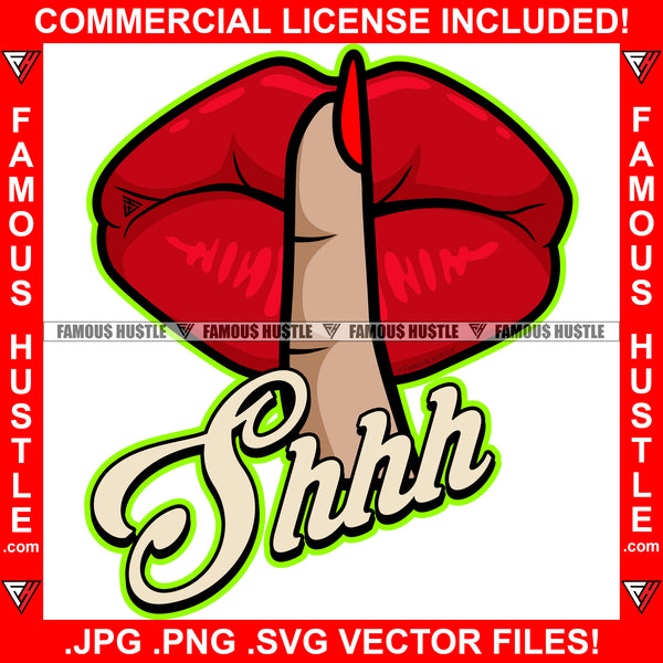 Shhh Red Lips White Finger Hip Hop Rap Rapper Plug Trap Street Hood Gh – famoushustle