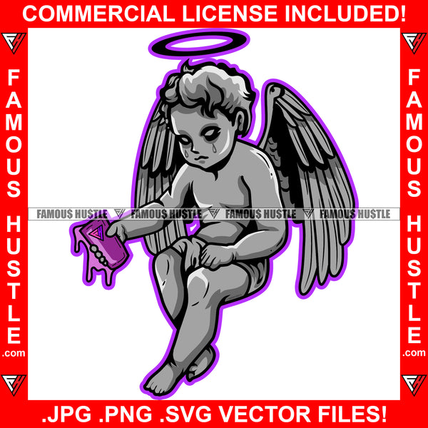 Trap King Drip Demon Gangster Angel Wings Halo Statue Eyes Dripping Pi ...