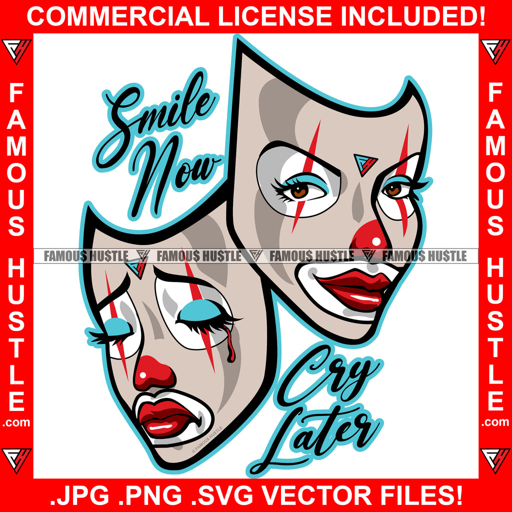 Smile Now Cry Later Sexy Female Joker Face Smilling Crying Red Hip Hop ...