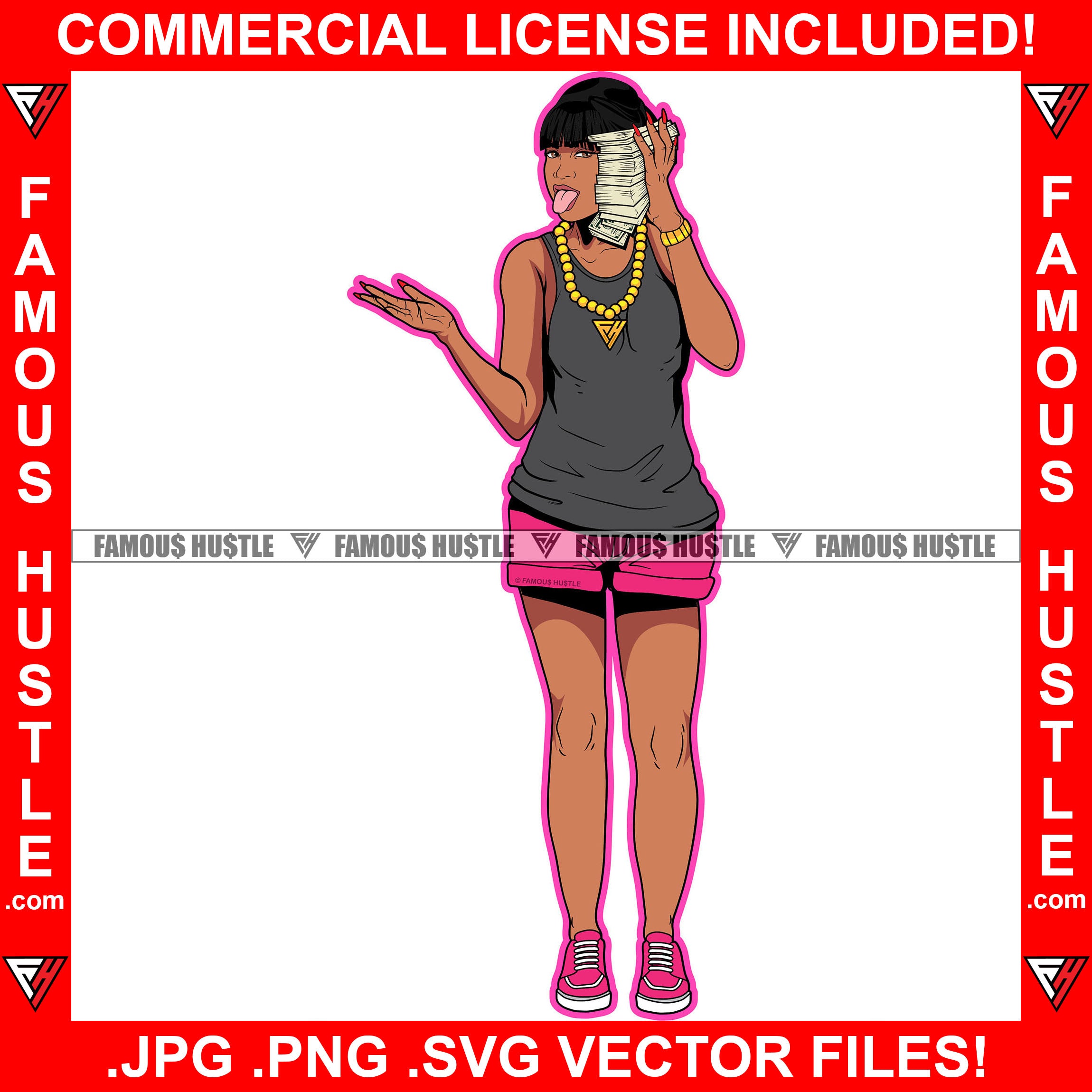 This Lady Likes To Hustle Sexy Gangster Lady Female Cash Money Bundle ...