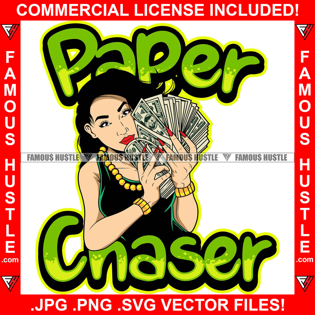 Paper Chaser White Sexy Gangster Lady Female Cash Money Hands Gold Jew ...