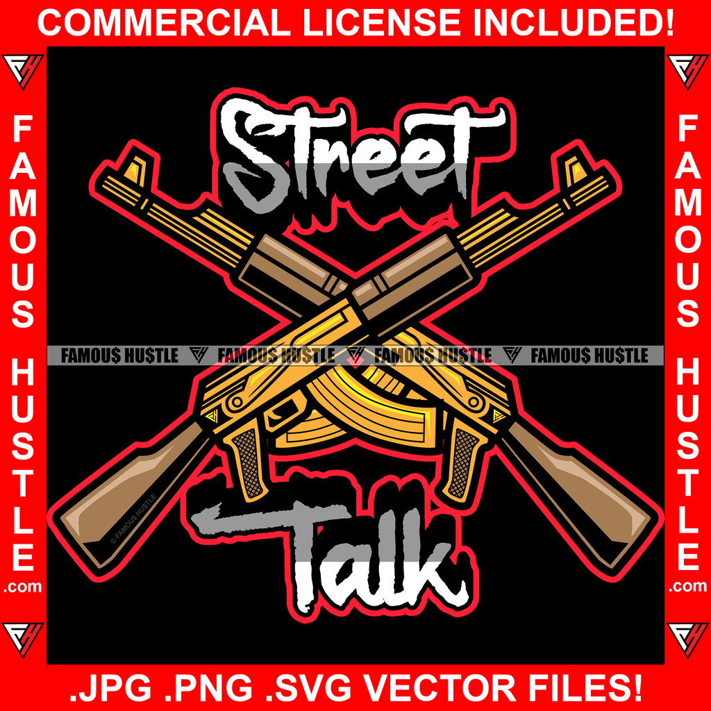 Street Talk Two Gold AK-47 Machine Guns Hip Hop Rap Rapper Plug Trap S ...