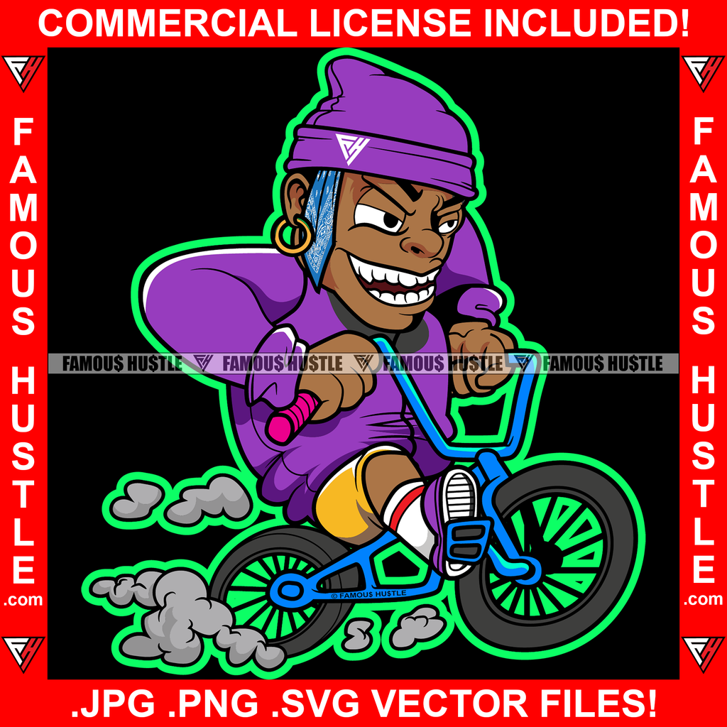 Gangster Mean Face Gold Earrings Speedy Bicycle Rapper Plug Trap Stree ...