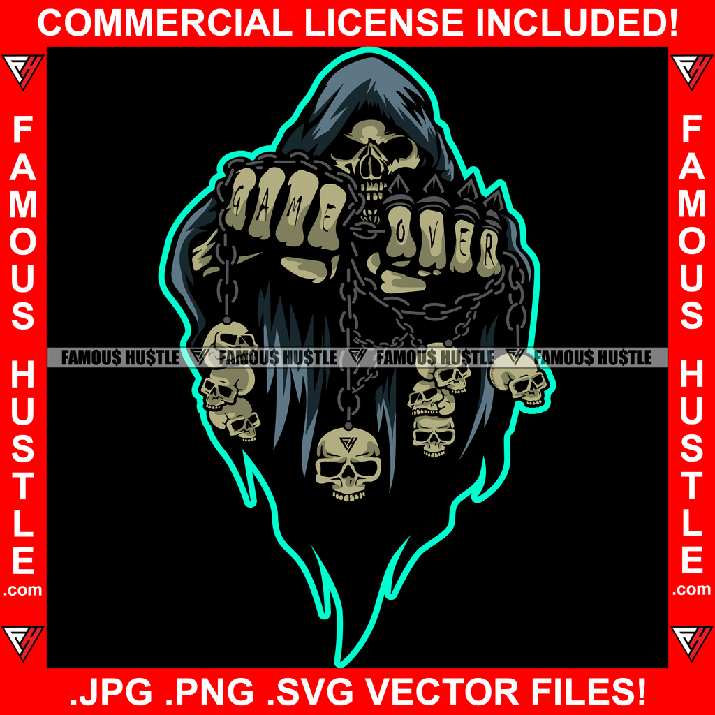 Street Angel Grim Reaper Skull Skeleton Chain Skulls Hip Hop Rap Rappe ...