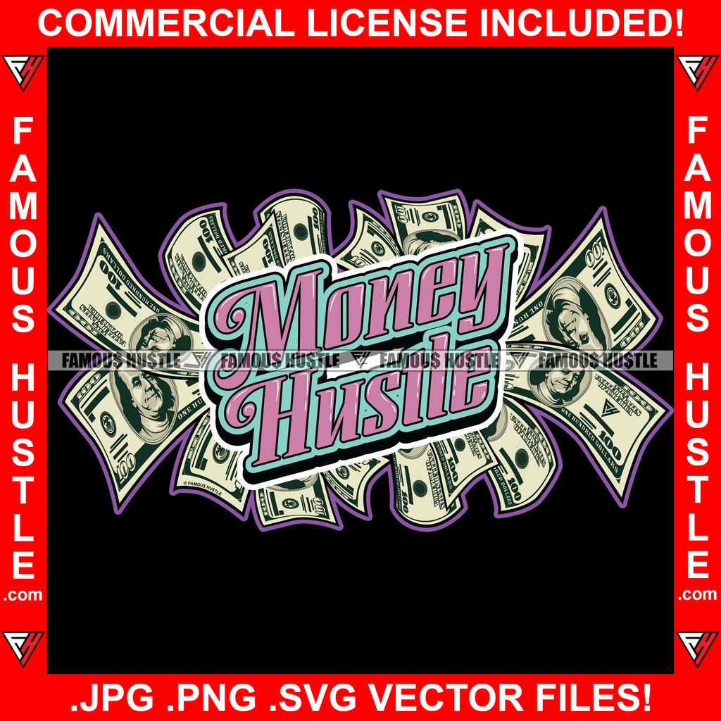 Money Hustle $100 Cash Bill Hip Hop Rap Rapper Plug Trap Street Hood G ...