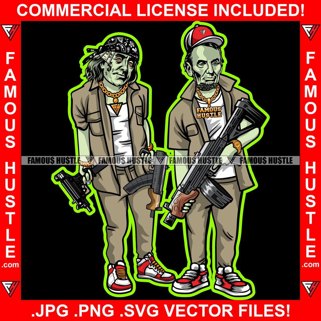 Runnin' The Streets Gangster President Ben Franklin Abe Lincoln Machin ...