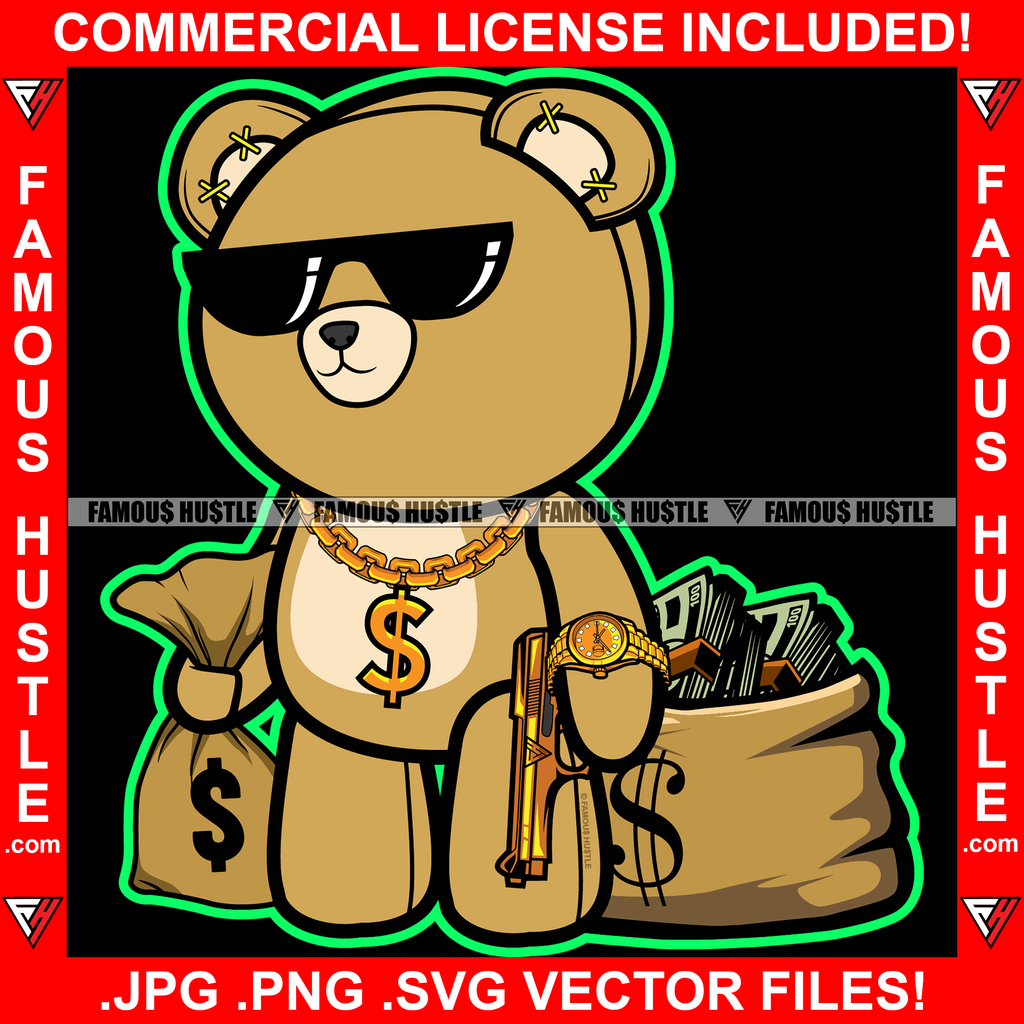 Gangsta Generation Gangster Teddy Bear Sunglasses Cash Bags Bundles Go ...