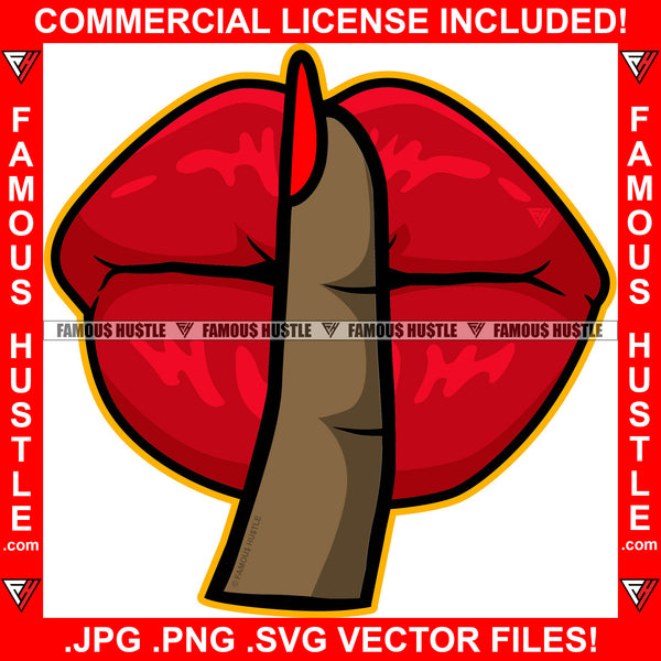 Shhh Red Lips Black Finger Hip Hop Rap Rapper Plug Trap Street Hood Gh ...