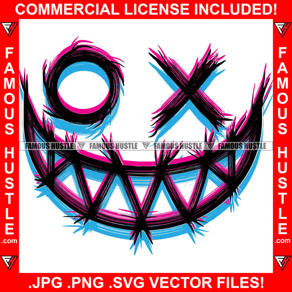 Smiling Cross Eye Face Sharp Teeth Hip Hop Rap Rapper Plug Trap Street ...