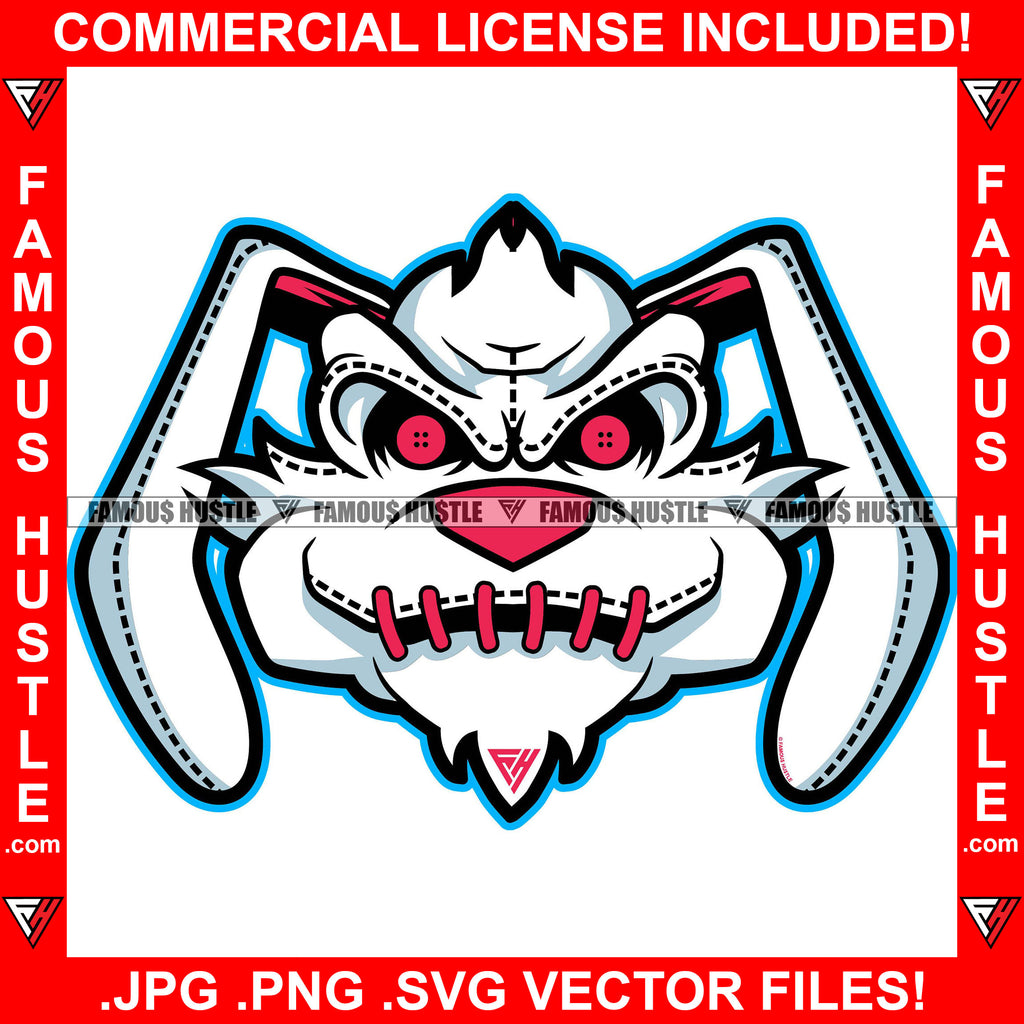 Beast Mode Horror Face Stitch Mouth Red Eyes Ears Hip Hop Rap Rapper P ...