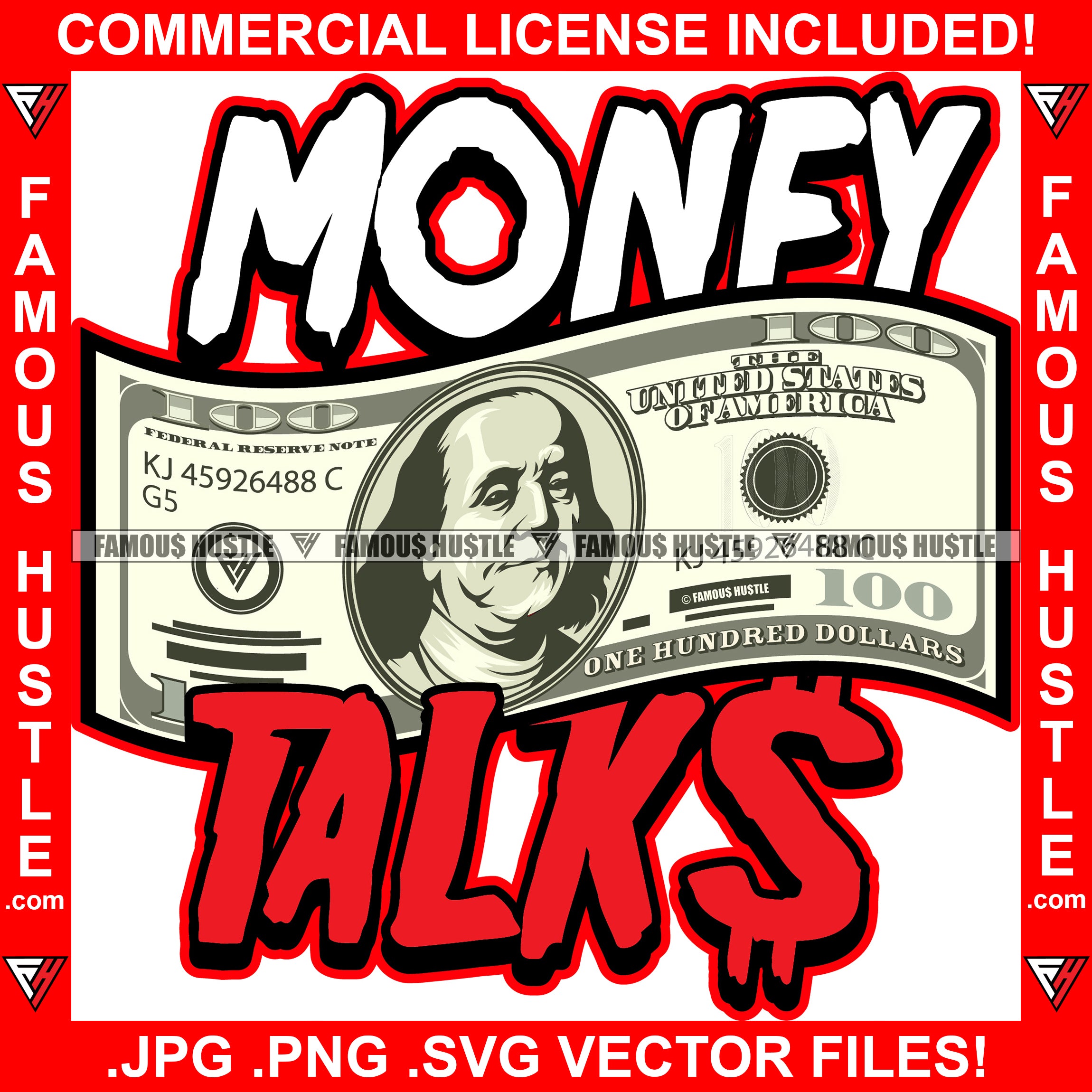 Money Talks $100 Bill Cash Money Hip Hop Rap Rapper Plug Trap Street H ...