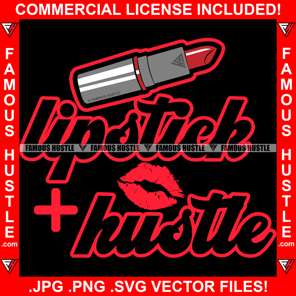 Lipstick + Hustle Red Lip Stick Sexy Lady Kiss Hip Hop Rap Rapper Plug ...