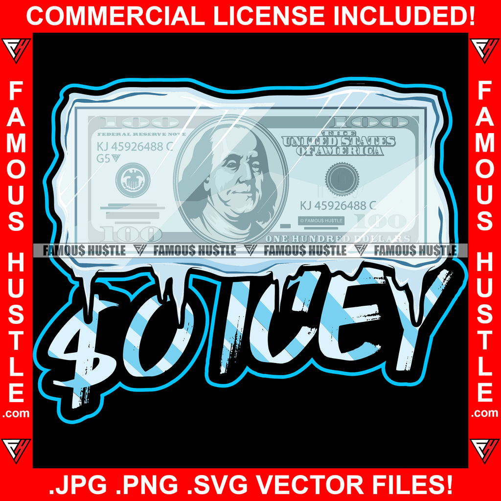 So Icey $100 Dollar Bill Money Frozen In Ice Hip Hop Rap Rapper Plug T ...