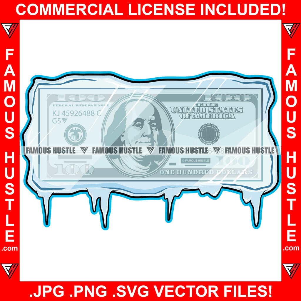 So Icey $100 Dollar Bill Money Frozen In Ice Hip Hop Rap Rapper Plug T ...