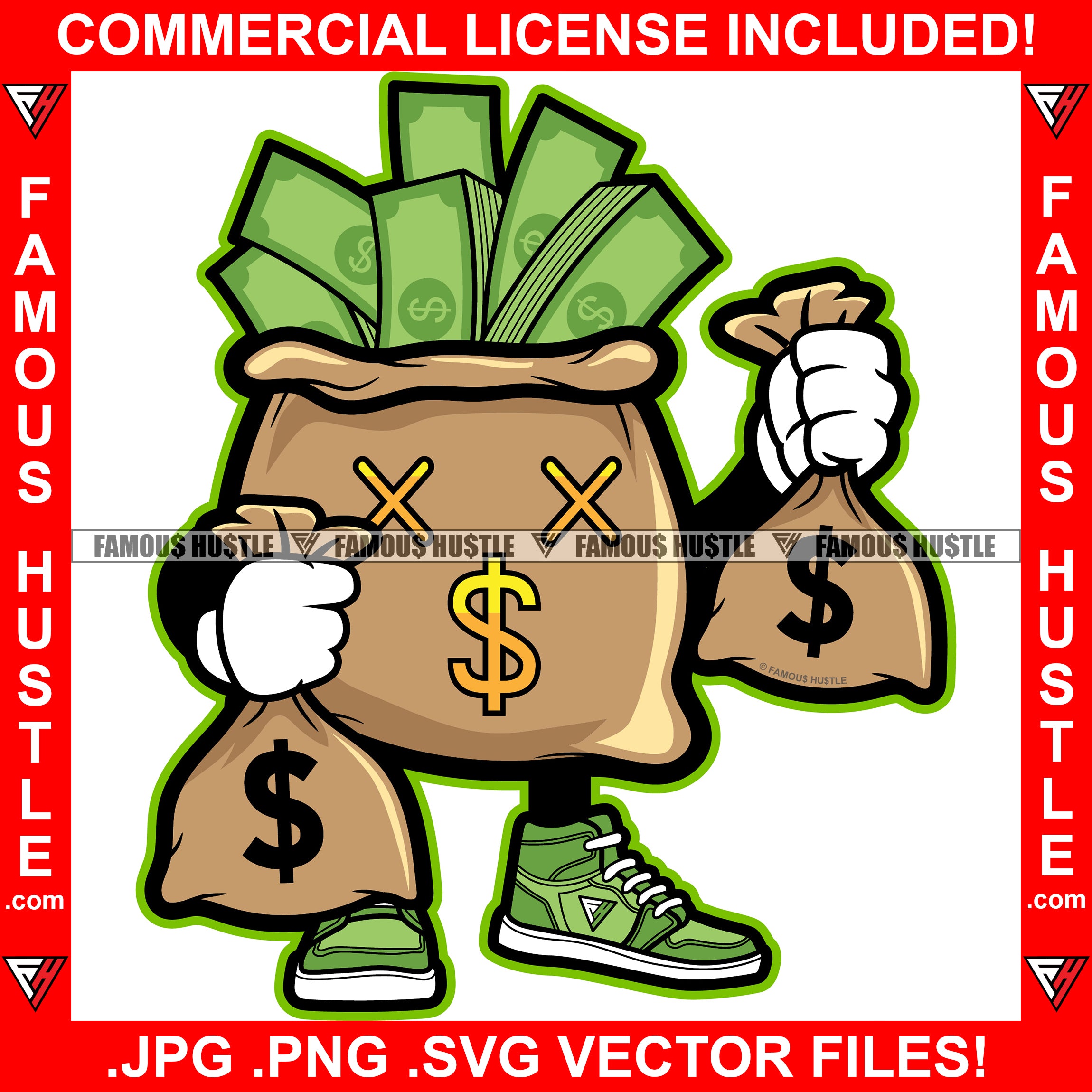 Get Every Dollar Bag Cash Money Bag Cross Eyes Dollar Sign Cap Cash Mo ...