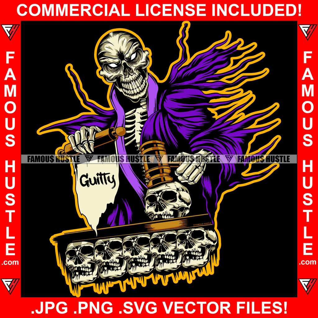 Savage Dripping Guilty Street Justice Demon Savage Skull Skeleton Judg ...