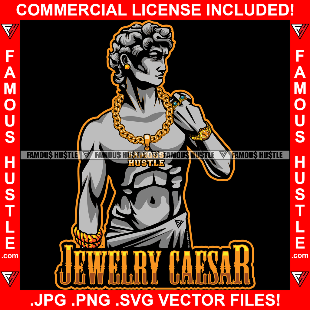 Jewelry Caesar Julius Caesar Gangster Statue Gold Necklace Chain Hip H ...