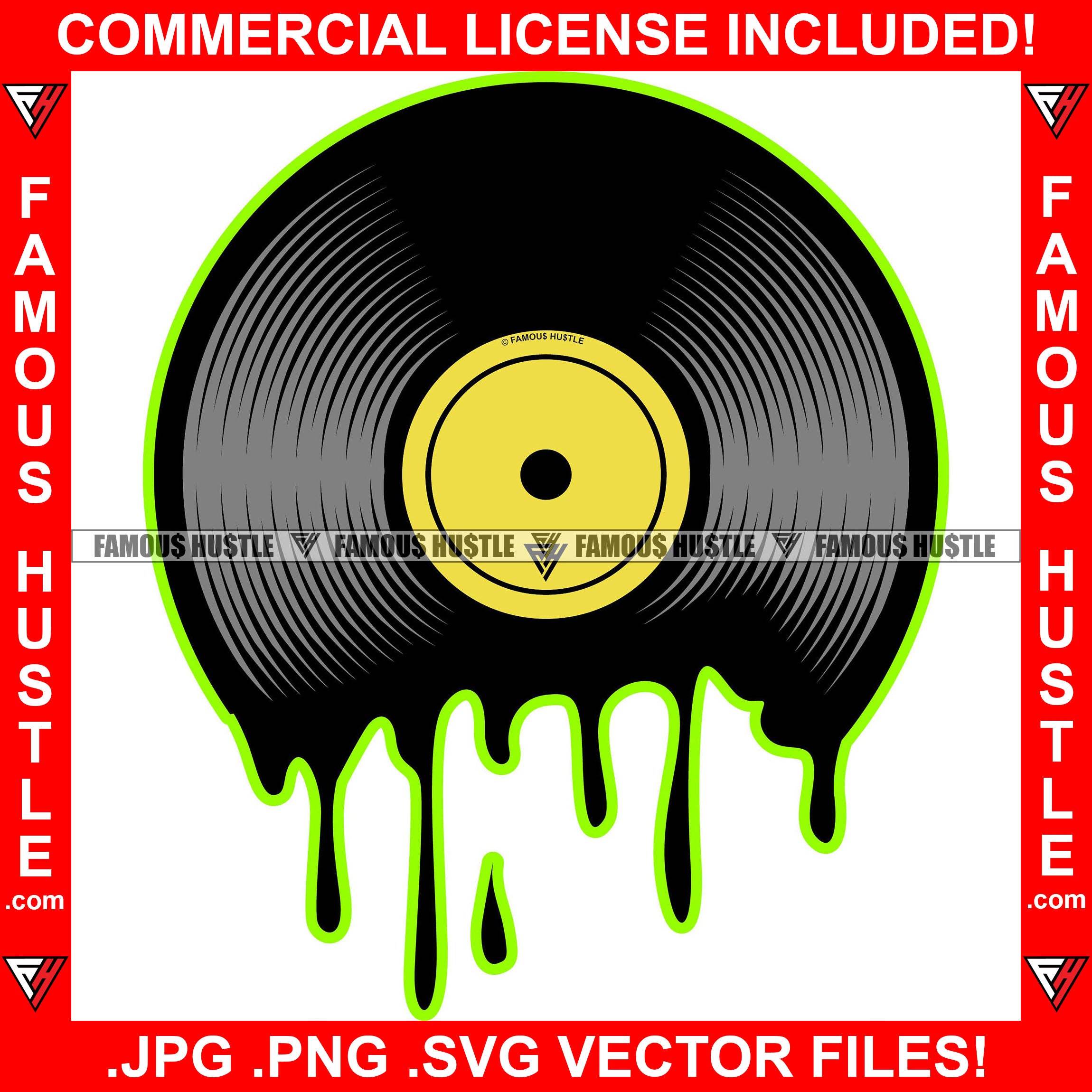 DJ Life Vinyl Dripping Melting Retro Vintage Music Dj Musician Hip Hop ...