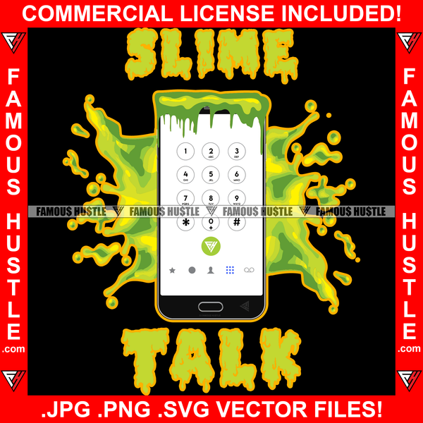 Slime Talk Green Dripping Mobile Phone Number Dial Hip Hop Rap Rapper ...