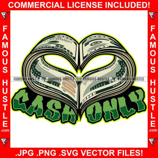 Cash Only Dollar Money Heart Hip Hop Rap Rapper Plug Trap Street Hood ...