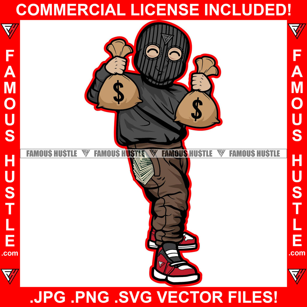 Money Magnet Famous Hustle Gangster Man Happy Face Ski Mask Cash Money ...