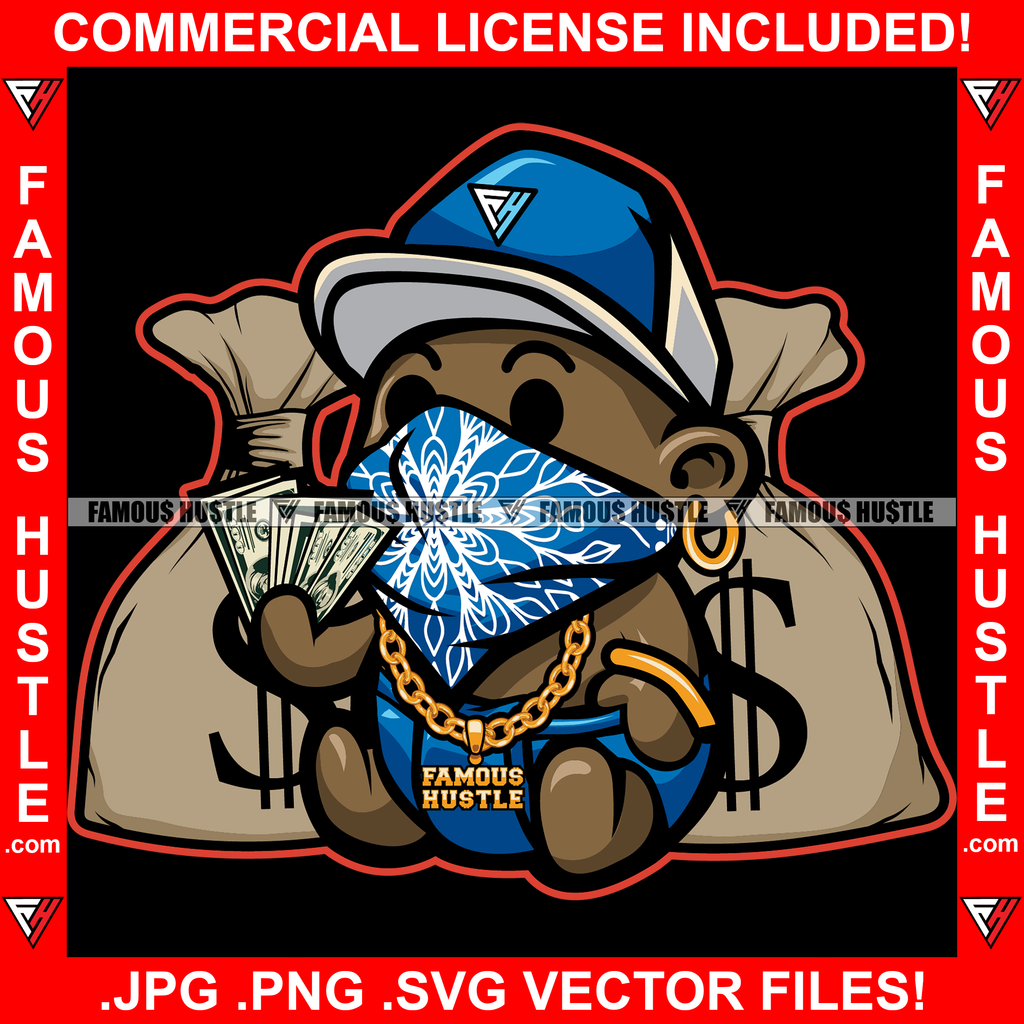 Gangster Baby Black Boy Blue Bandanna Face Cover Mask Cap Diaper Cash ...