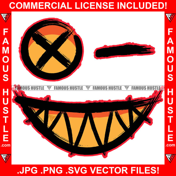 Famous Hustle Smiling Cross Eye Face Sharp Teeth Winked Hip Hop Rap Ra ...