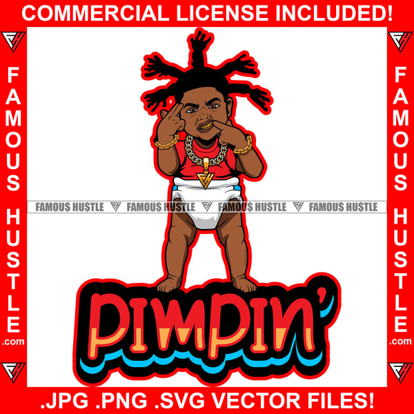 Pimpin' Gangster Baby Girl Female Dread Locks Gold Teeth Jewelry Neckl ...