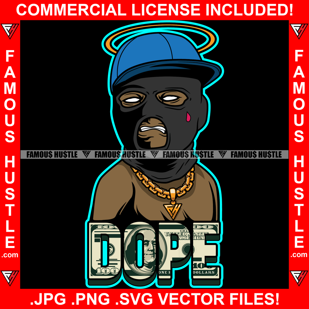 Dope Black Male Baby Ski Mask Gold Jewelry Dripping Burglar Cap Robber ...