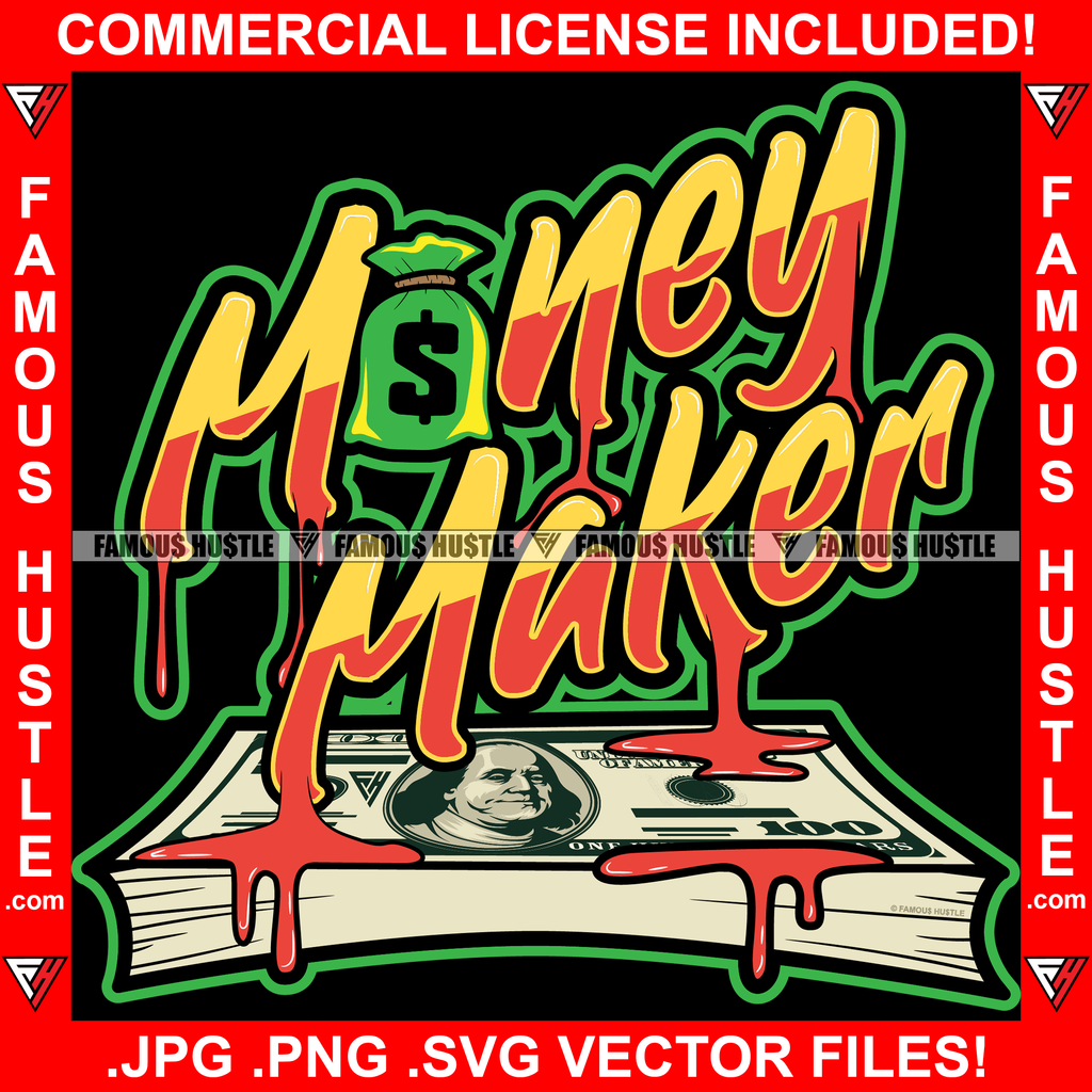 Money Maker Dripping Cash Bundles Hip Hop Rap Rapper Plug Trap Street ...
