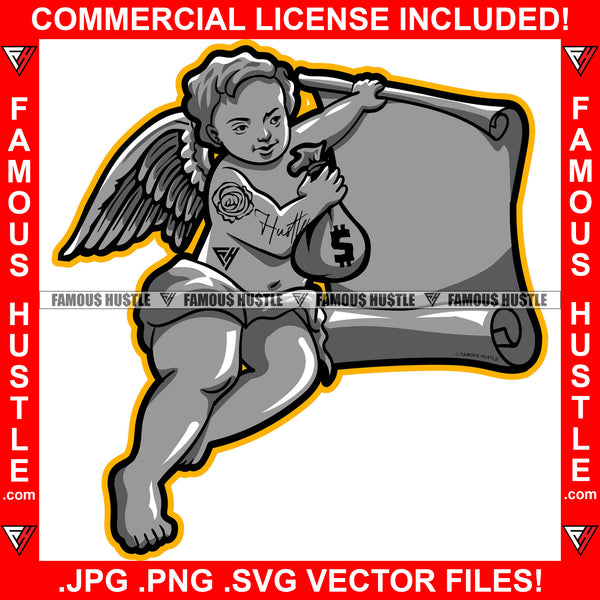 Imma Eat Regard Less! Baby Hustle Gangster Statue Angel Wings Cash Mon ...
