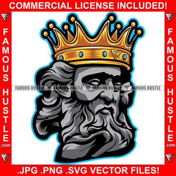 King Beard Man Statue Face Gold Crown Hip Hop Rap Rapper Plug Trap Str ...