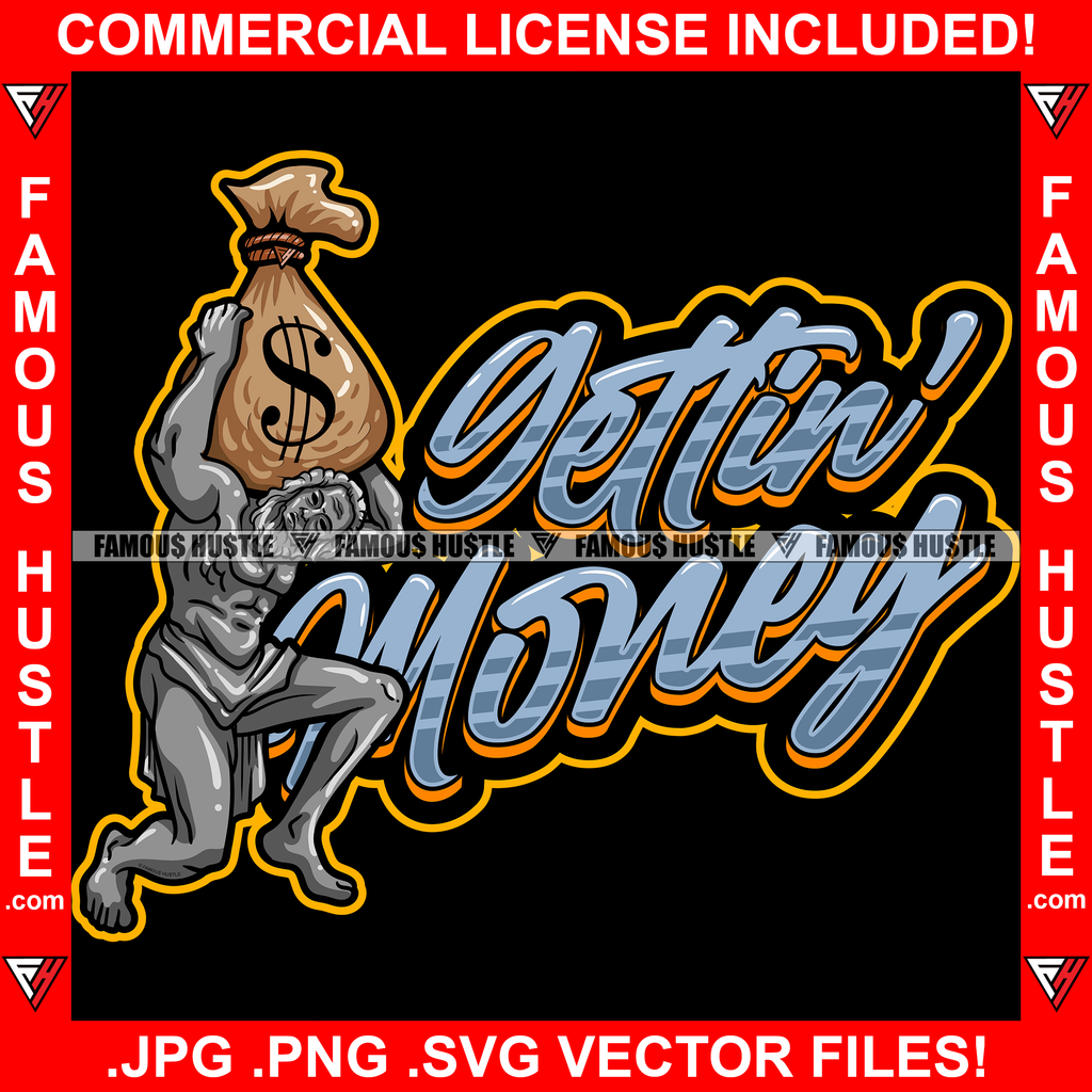 Gettin' Money Gangster Street Man Statue Huge Cash Money Bag Hip Hop R ...