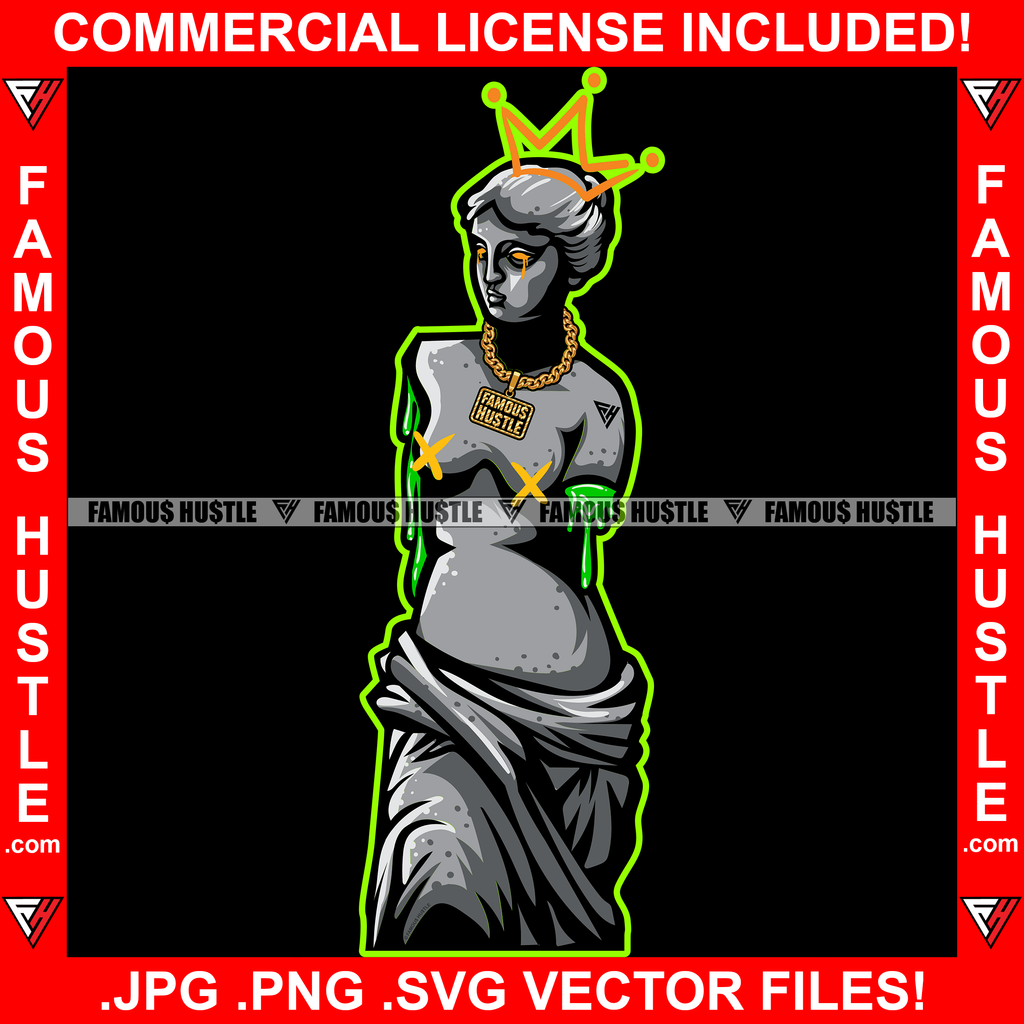 Street Demon Beautiful Lady Statue Nude Nacked Gangster Gold Jewelry C ...