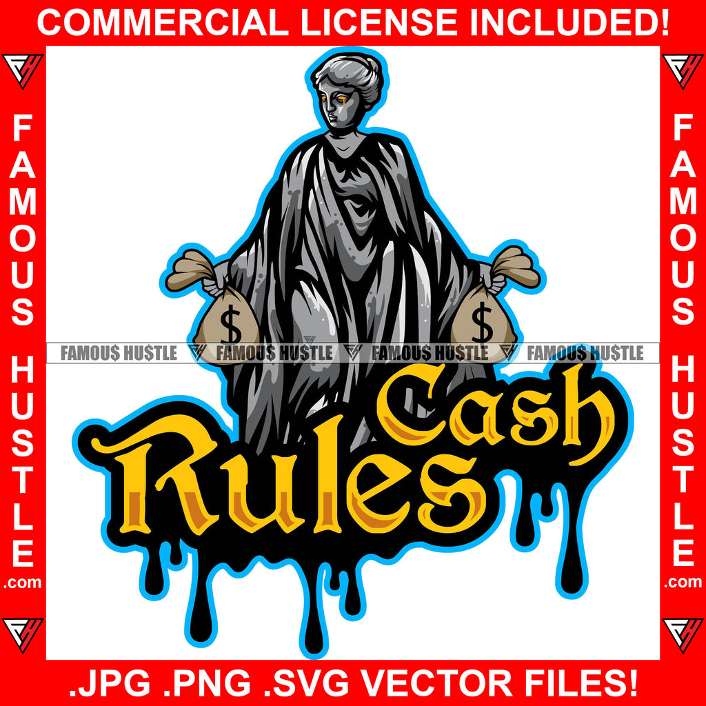 Cash Rules Famous Hustle Sexy Statue Eyes Liquid Dripping Cash Money B ...