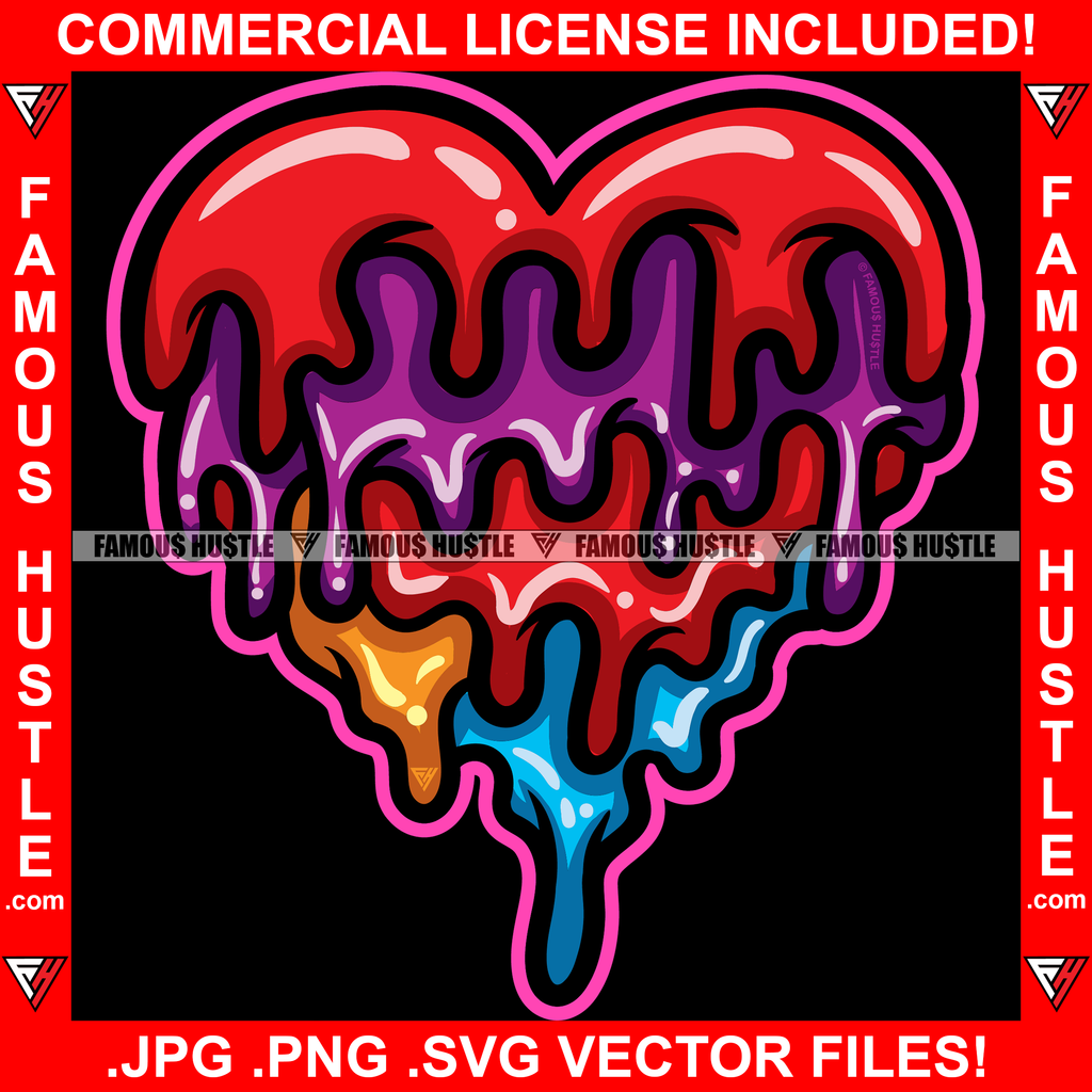 Heartless Dripping Multicolor No Heart Drip Boss Grind Gangsta Hustler ...