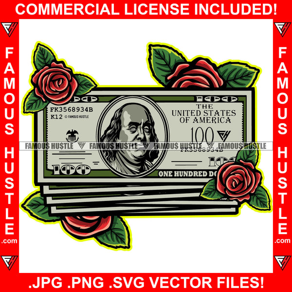 Finesse Dripping Gangster 100 Dollar Bill Red Roses Hip Hop Rap Rapper ...