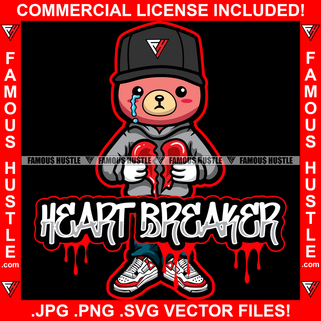 Heart Breaker Dripping Heartless Broken Heart Teddy Bear Sad Crying Pu ...