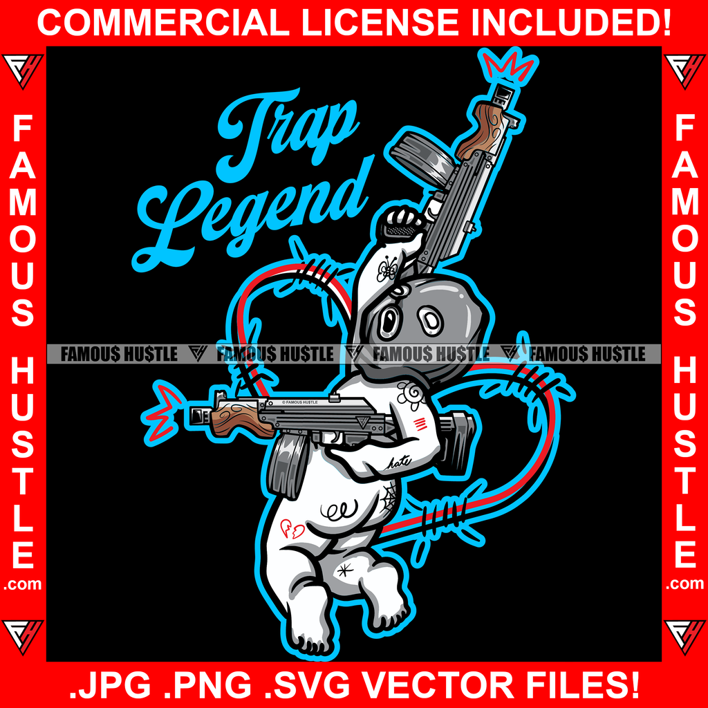 Trap Legend Ski Mask Baby Machine Guns Wires Body Tattoos Hip Hop Rap ...