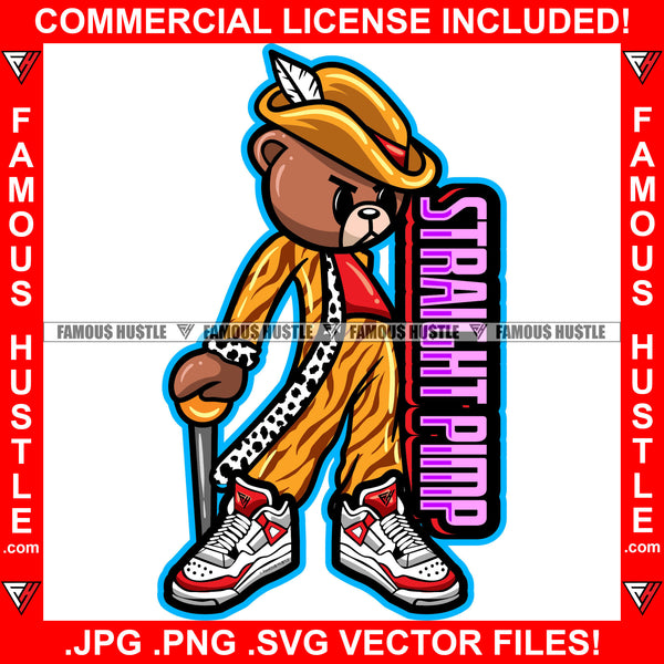 Straight Pimp Gangster Boss Teddy Bear Angry Mean Face Dress Alpine Ha ...