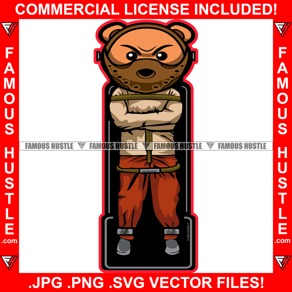 Famous Hustle Gangster Teddy Bear Face Lock In Jail Straight Jecket Hi ...