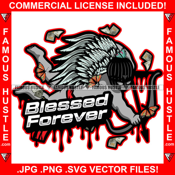 Blessed Forever Dripping Drip Gangster Black Angel Statue Ski Mask Sho ...