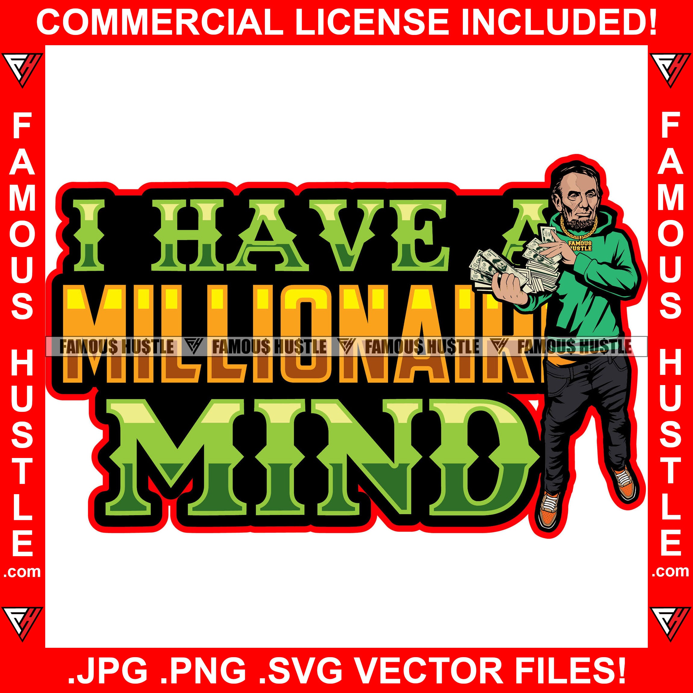 I Have A Millionaire Mind Gangster President Abe Lincoln Gold Jewelry ...