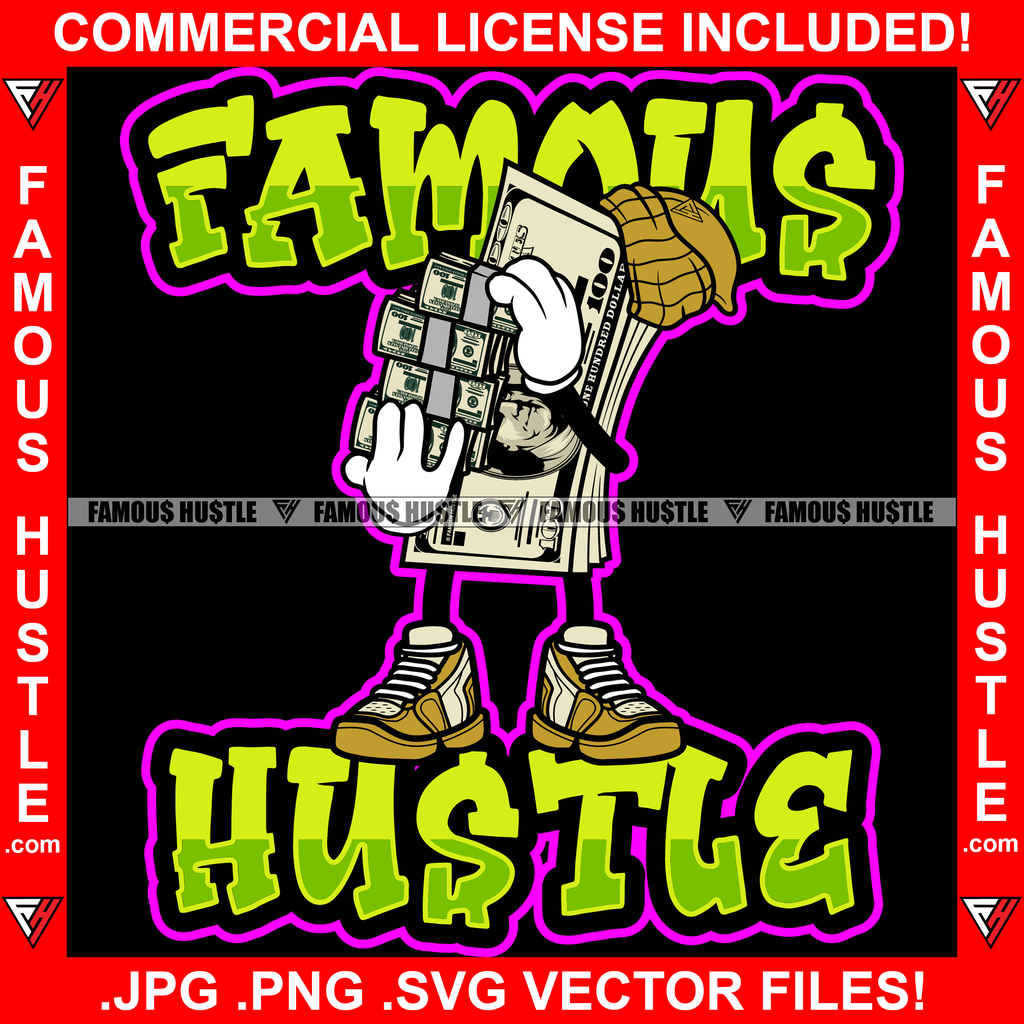 Famous Hustle Gangster 100 Dollar Bill Money Cash Bundles Stack Cap Sn ...