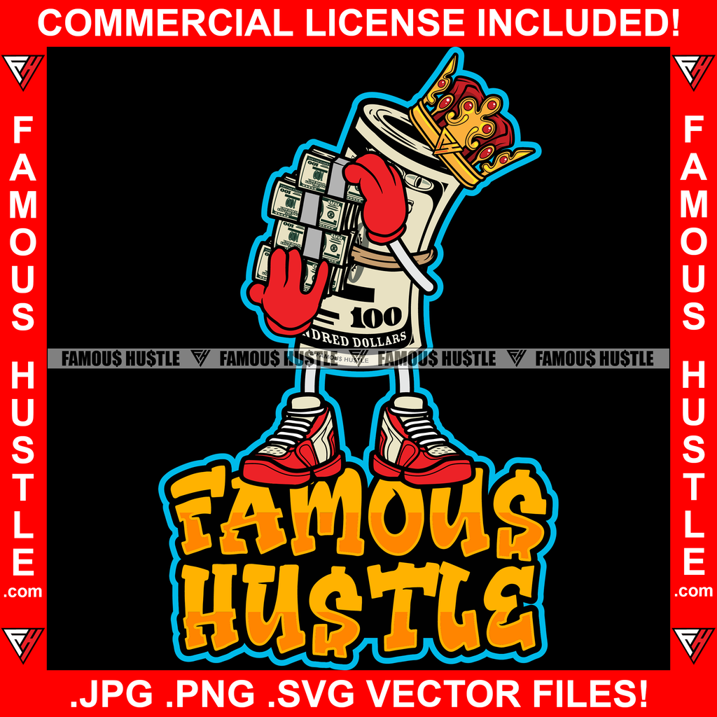 Famous Hustle King Gangster 100 Dollar Bill Money Roll Cash Stacks Sne ...