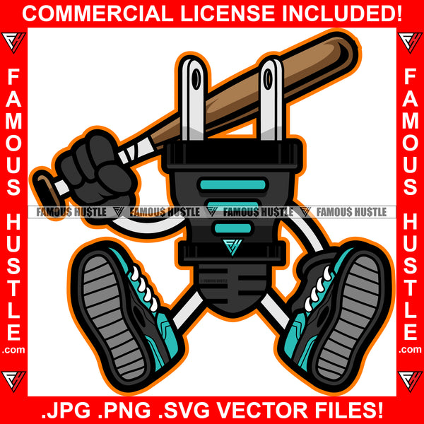 Trap King Drip Electrical Plug Socket Cartoon Character Sneakers Holdi ...