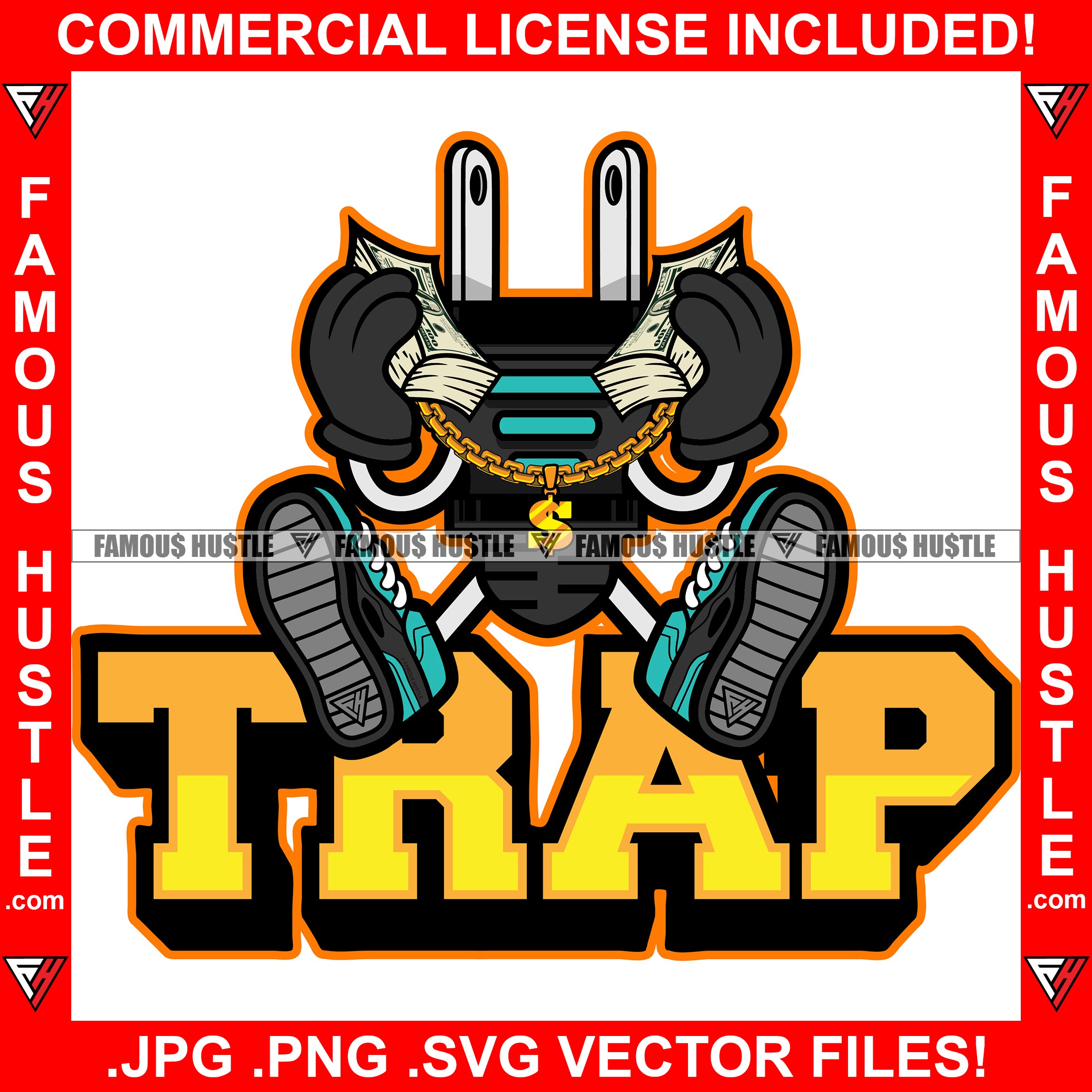 Trap Electrical Plug Socket Cartoon Character Gold Jewelry Necklace Sn ...