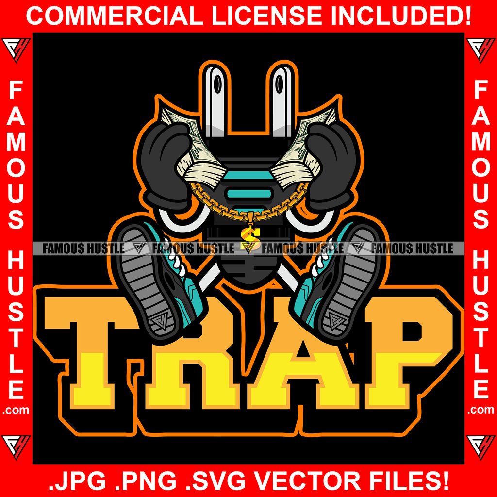 Trap Electrical Plug Socket Cartoon Character Gold Jewelry Necklace Sn ...